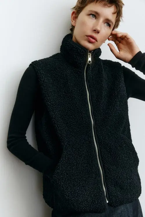H&m Teddy Gilet - Black