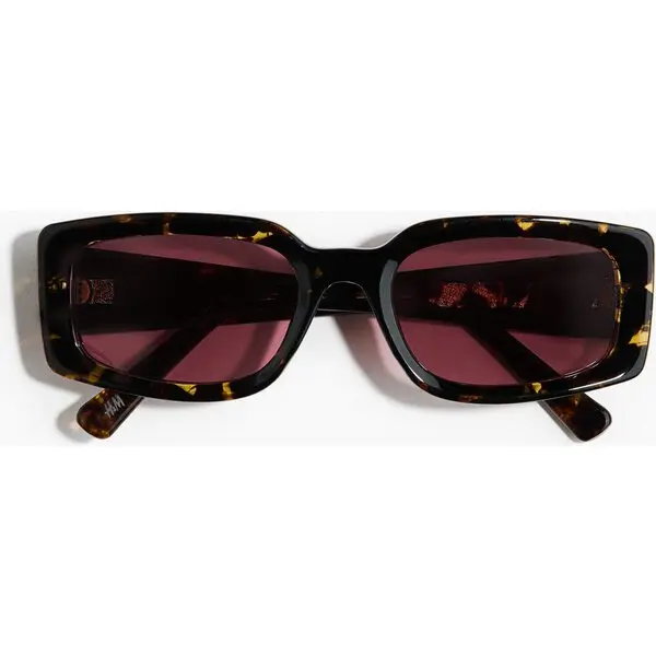 H&m Polarised Square Frame Sunglasses - Pink/tortoiseshell Pattern