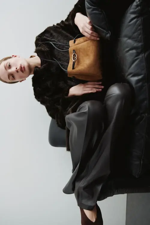 H&m Drawstring Detail Shoulder Bag With Croc Effect