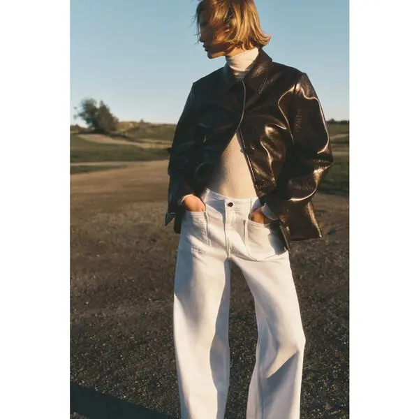 H&m Wide Leg High Rise Jeans - White