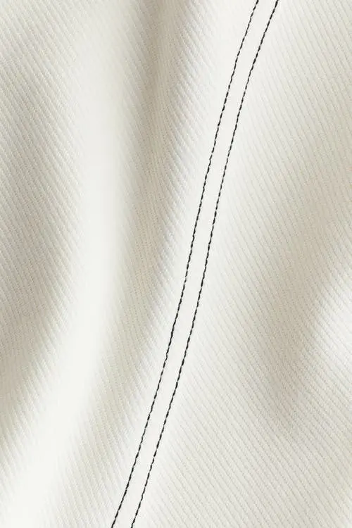 H&m V-neck Textured Jersey Top With Voluminous Sleeves