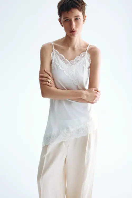 H&m Tailored Wide-leg Trousers - Light Beige