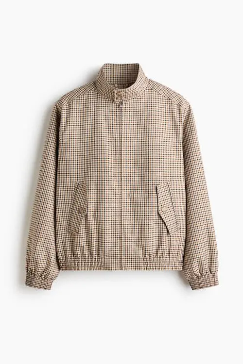 H&m Twill Jacket With Stand Collar