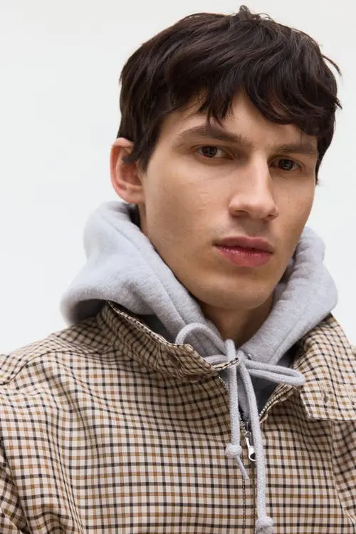 H&m Twill Jacket With Stand Collar