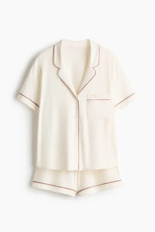 H&m Viscose-blend Pyjamas - Cream