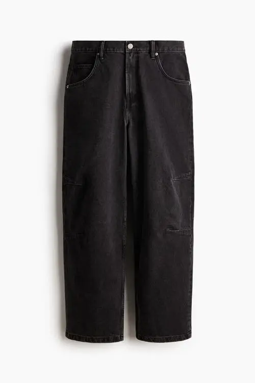 H&m Baggy Darted Jeans - Black