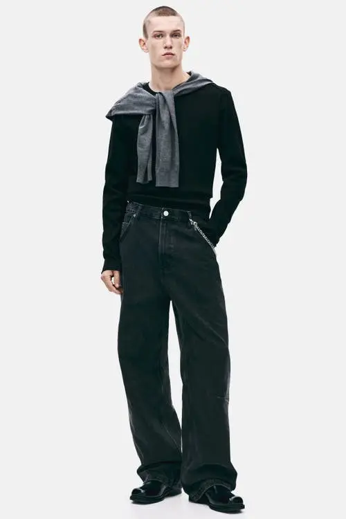 H&m Baggy Darted Jeans - Black