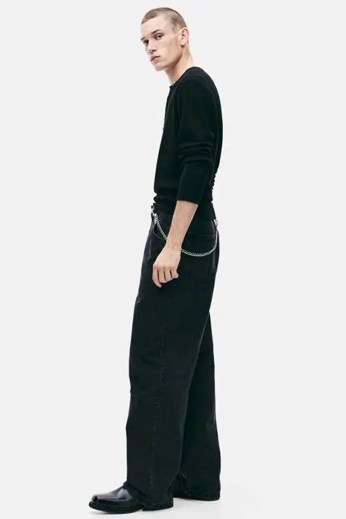 H&m Baggy Darted Jeans - Black