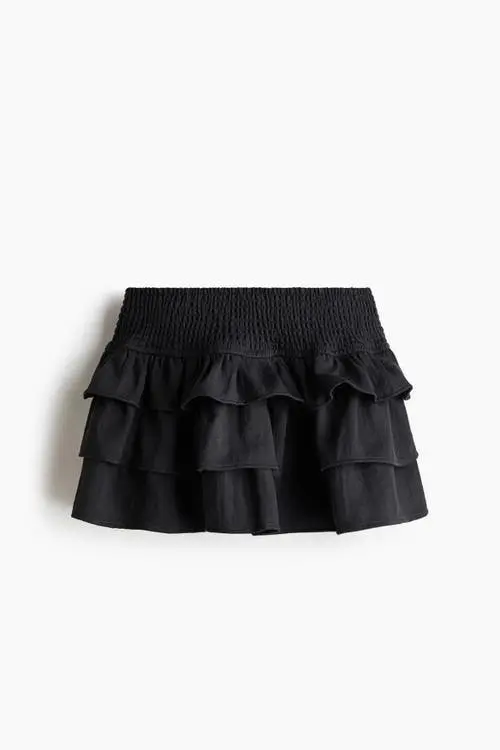 H&m Tiered Skort With Smocked Waist