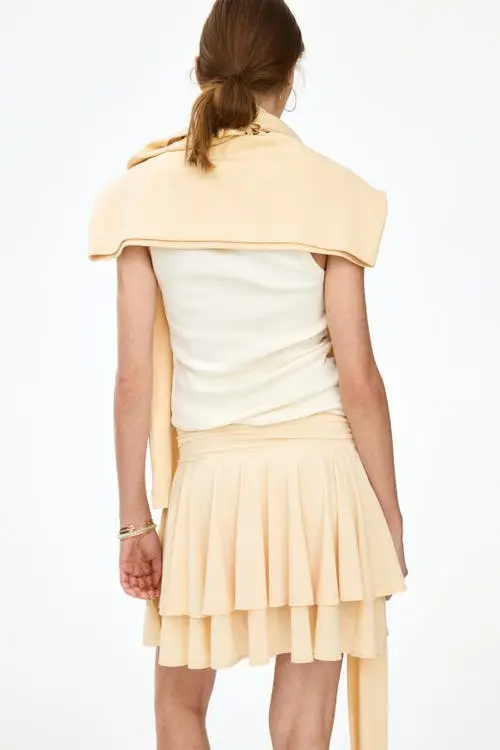 H&m Tiered Tie-belt Mini Skirt