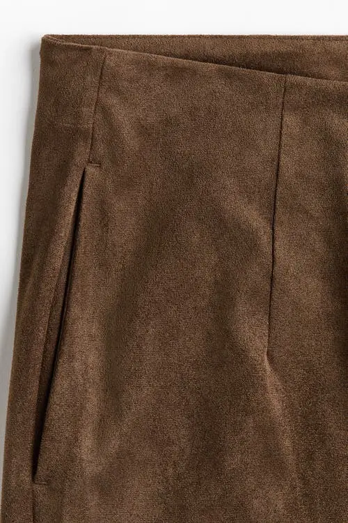 H&m Barrel Leg Pants In Jersey - Brown