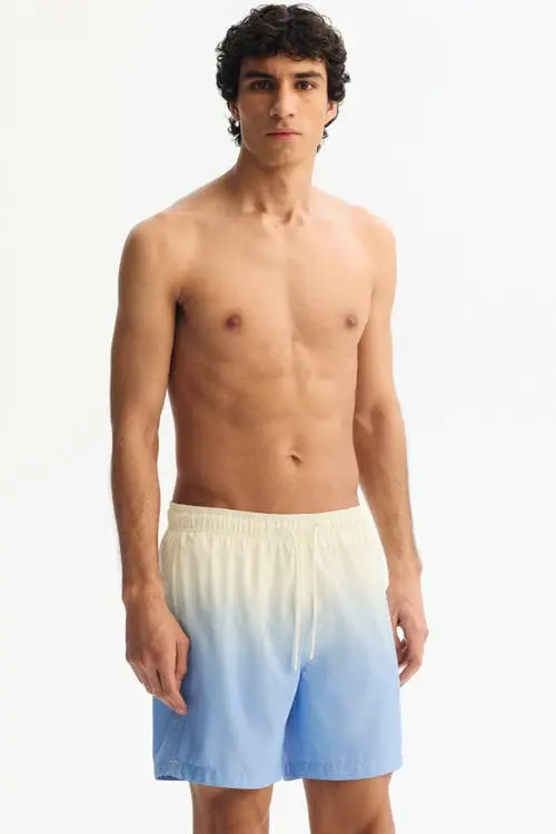 H&m Swim Shorts With Drawstring Waist - Light Blue/gradient