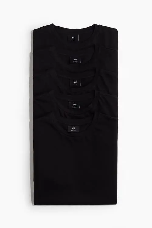 H&m 5-pack Regular Fit T-shirts - Black