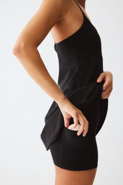 H&m Short Tennis Dress With Sweetheart Neckline And Criss-cross Straps