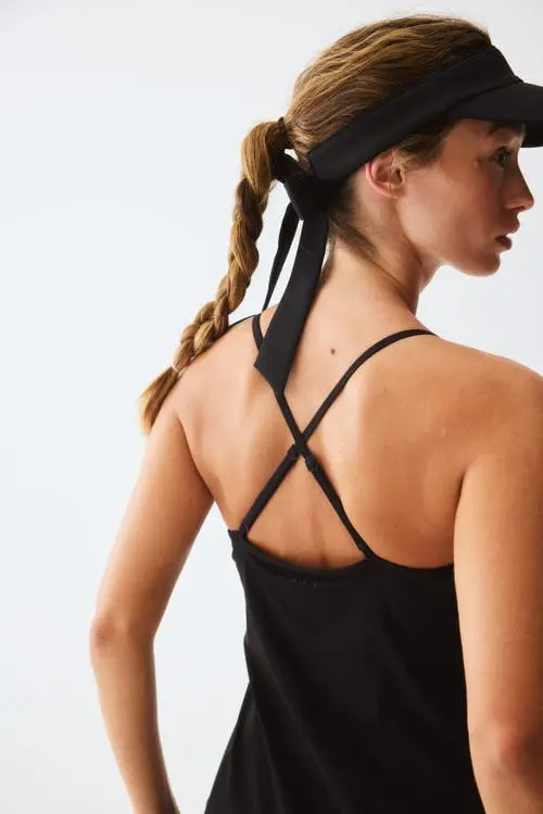H&m Short Tennis Dress With Sweetheart Neckline And Criss-cross Straps