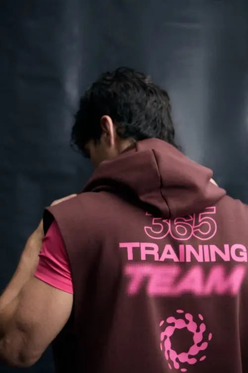 H&m Sleeveless Sports Hoodie With Drymove™ Technology - Burgundy/365 Training Team