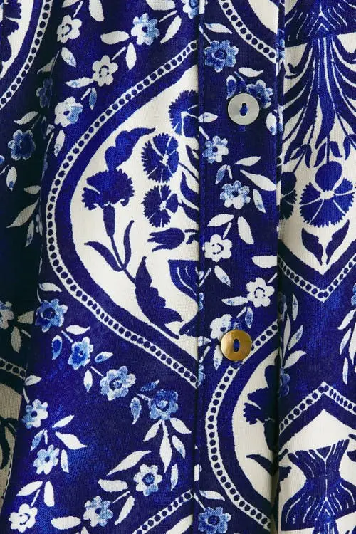 H&m Tie-belt Printed Shirt Dress