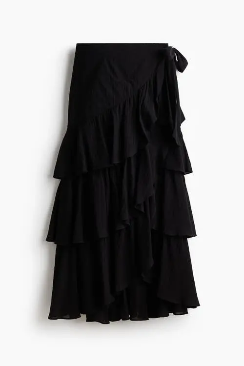 H&m Tiered Wrap Skirt