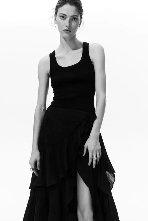 H&m Tiered Wrap Skirt