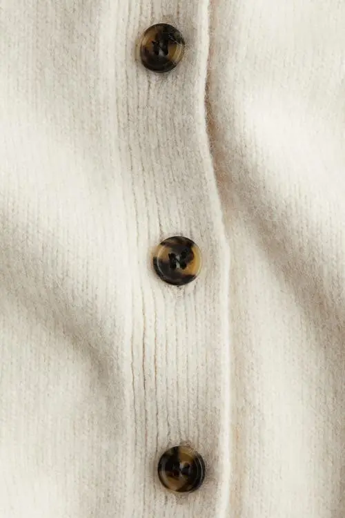 H&M Short-sleeved Collared Knit Cardigan