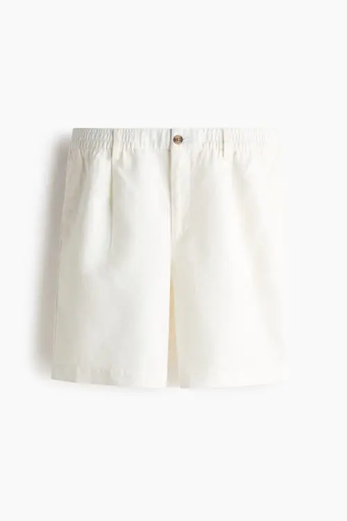 H&m Linen-blend Relaxed Fit Shorts - White