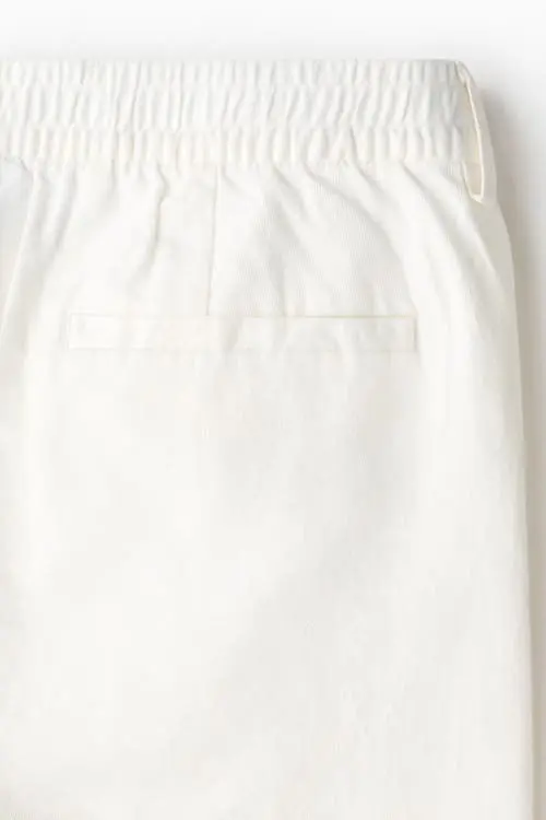 H&m Linen-blend Relaxed Fit Shorts - White
