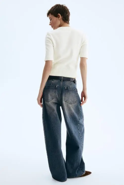 H&M Short Sleeve Knit Cardigan With Button Detail