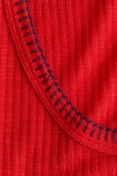 H&m Rib-knit Dress With Contrast Whipstitching