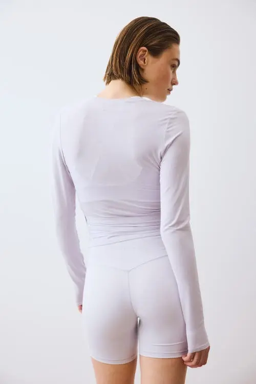 H&m Modal Jersey Wrap Sports Top - Lilac