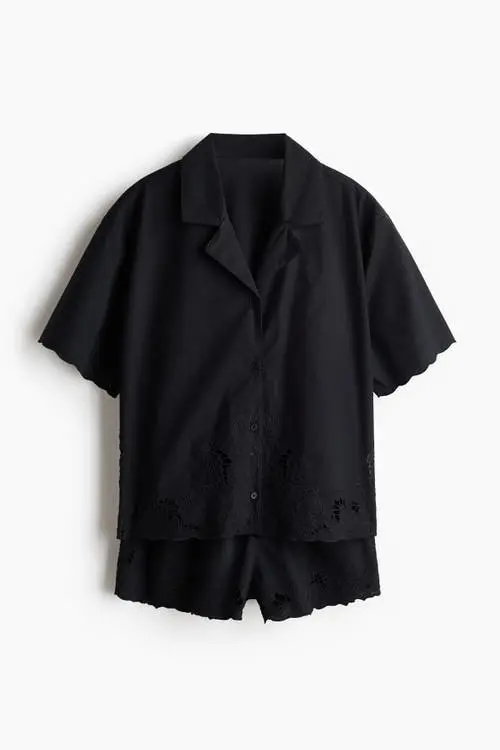 H&m Broderie Anglaise Pyjamas - Black