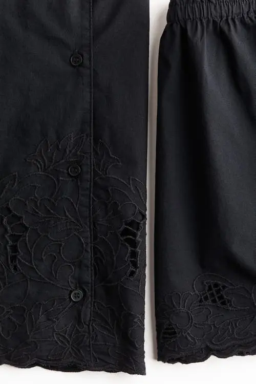 H&m Broderie Anglaise Pyjamas - Black