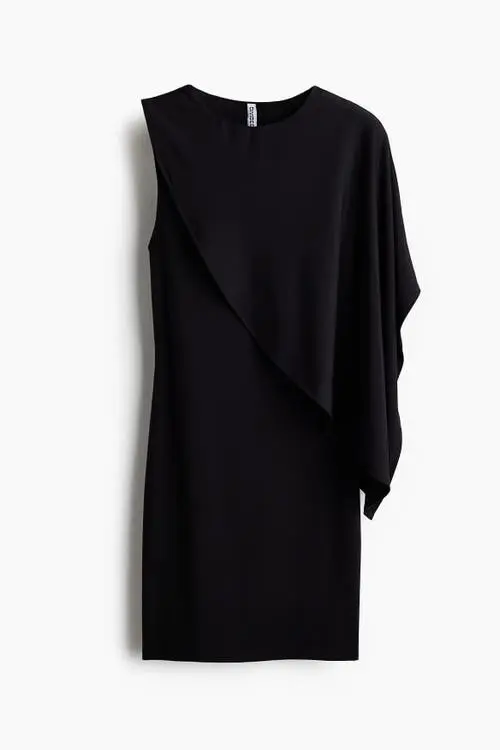 H&M Asymmetrical Cape Detail Mini Dress