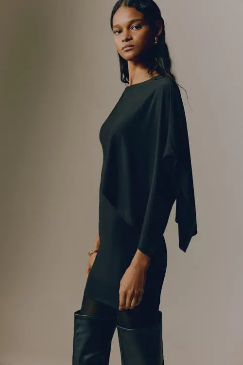H&M Asymmetrical Cape Detail Mini Dress