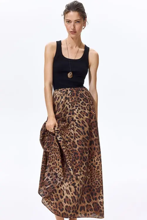 H&m Satin Maxi Skirt