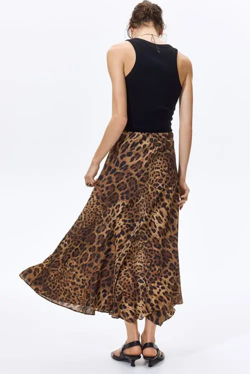 H&m Satin Maxi Skirt