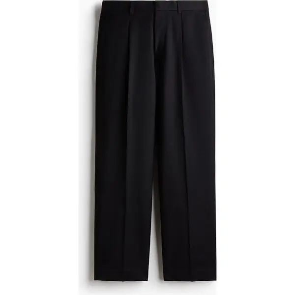 H&m Regular Fit Twill Suit Trousers - Black