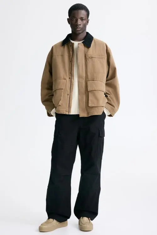 H&M Relaxed Fit Cotton Cargo Trousers