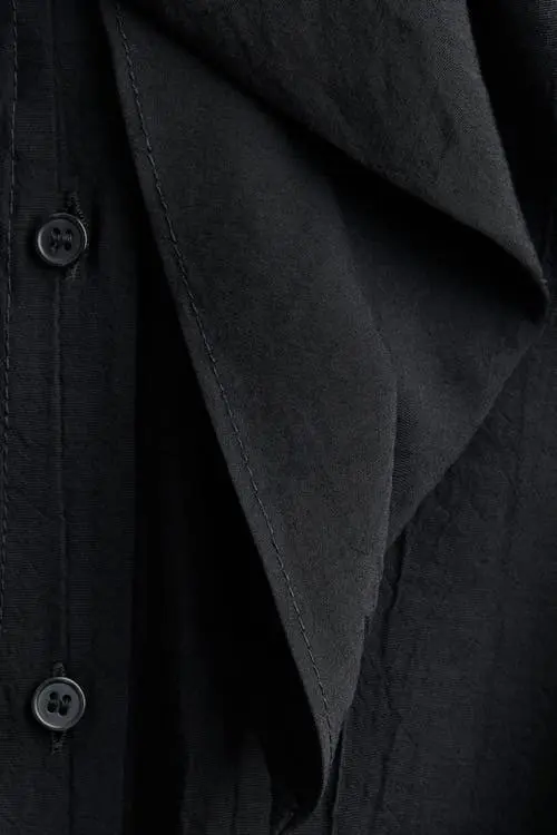 H&m Woven Shirt With Detachable Scarf Detail