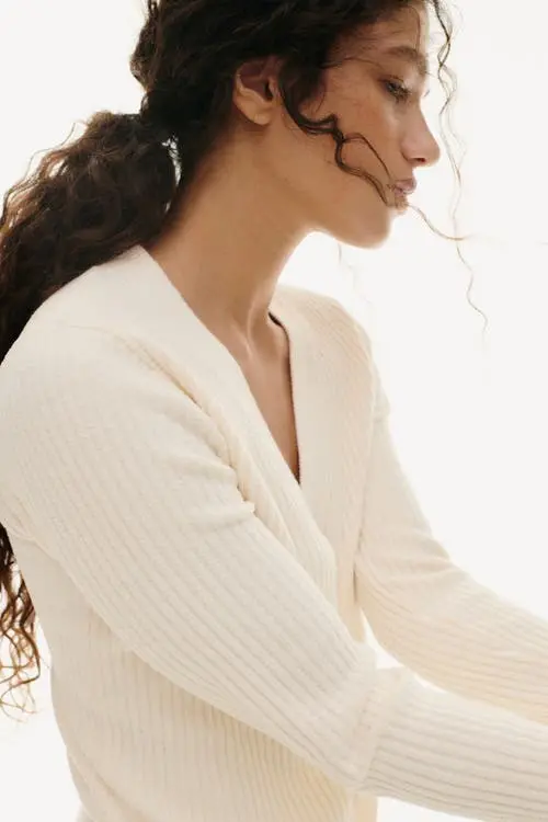 H&m Rib-knit V-neck Cardigan