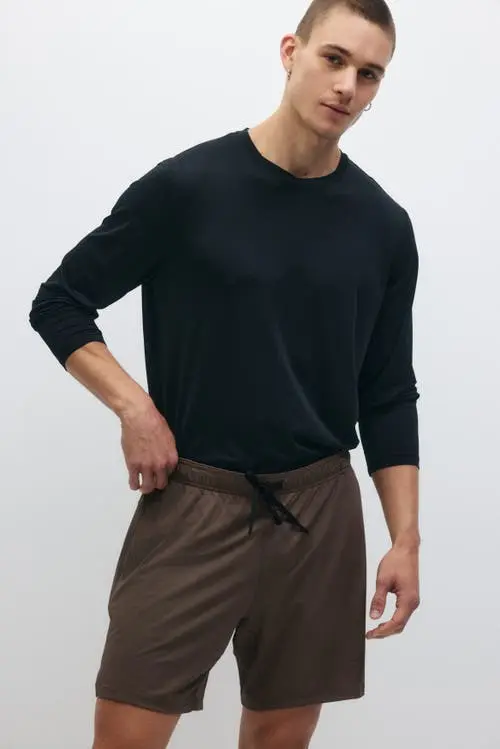 H&m Drymove™ Sports Shorts With Drawstring Waist - Light Brown
