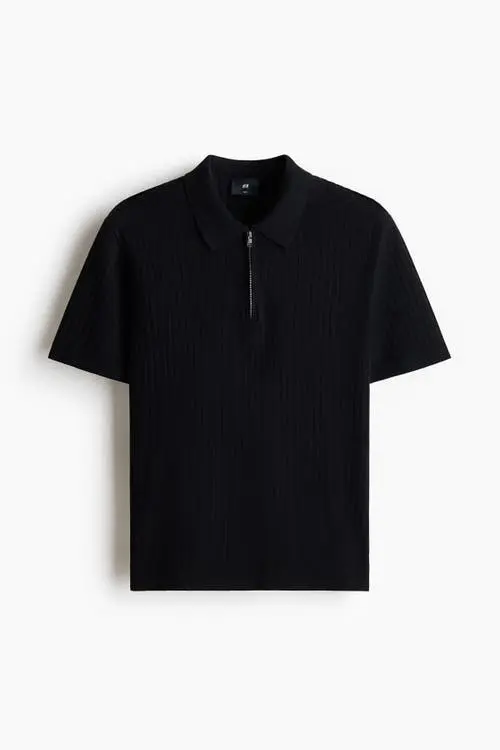 H&m Slim Fit Polo Shirt - Black