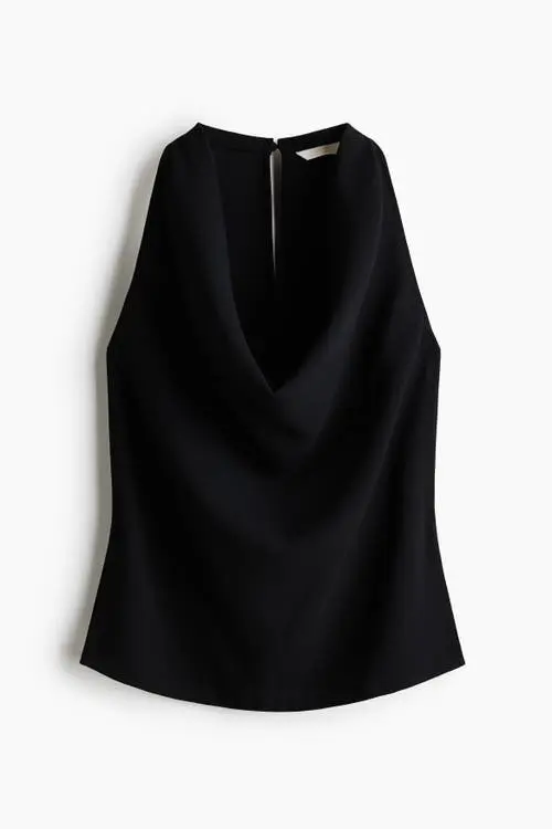 H&m Sleeveless Cowl Neck Top With Back Keyhole Detail