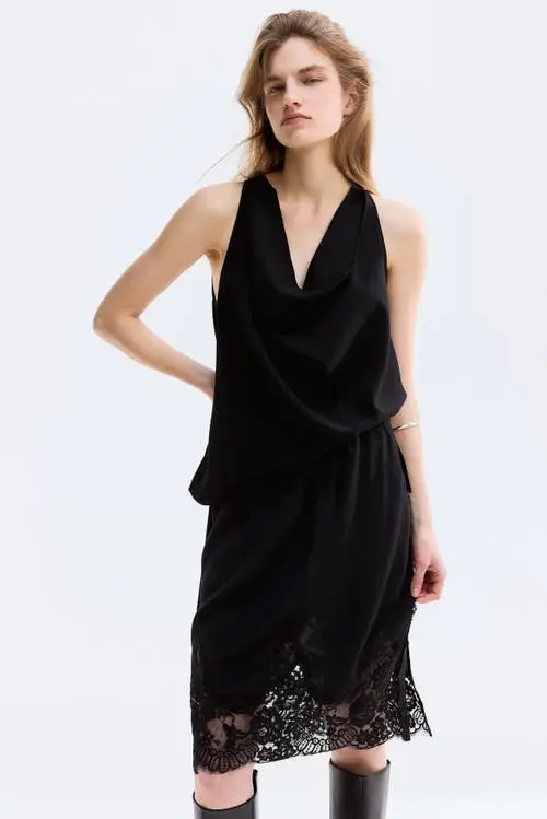 H&m Sleeveless Cowl Neck Top With Back Keyhole Detail