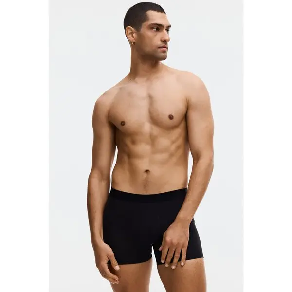 H&m 5-pack Mid Trunks With Lycra - Beige/dark Brown