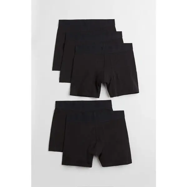H&m 5-pack Mid Trunks With Lycra - Black
