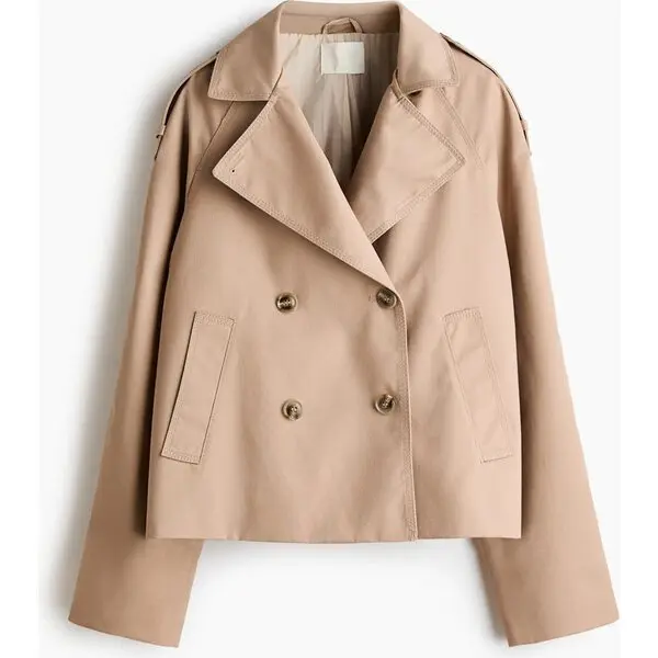 H&m Short Trench Coat - Beige
