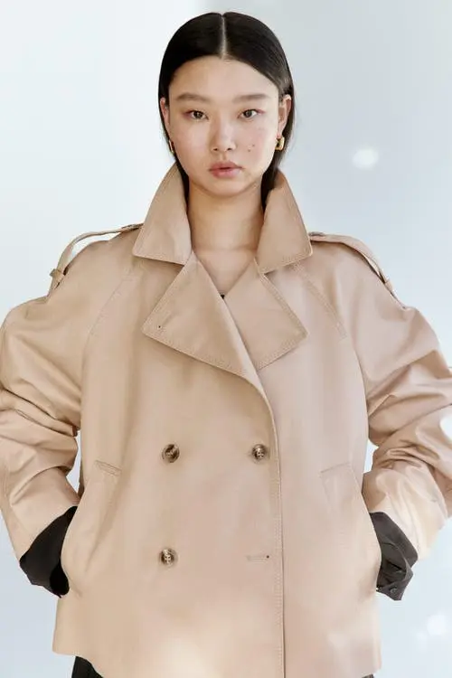 H&m Short Trench Coat - Beige