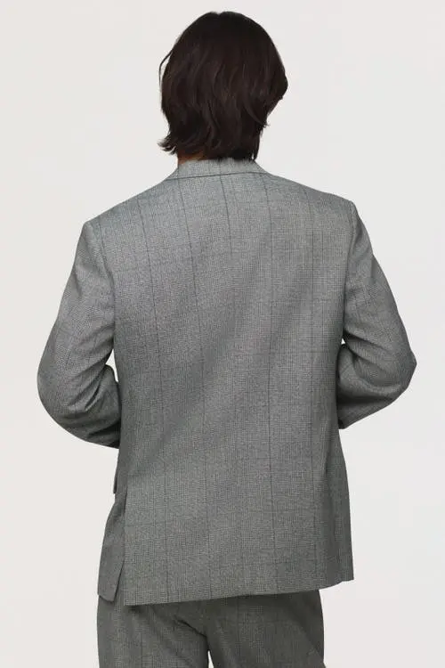 H&m Regular Fit Single-breasted Jacket - Gray/plaid