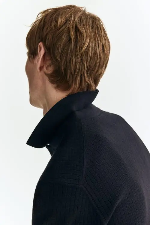 H&M Regular Fit Textured-knit Polo Shirt