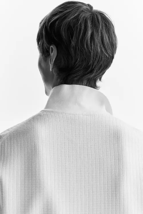H&M Regular Fit Textured-knit Polo Shirt - White